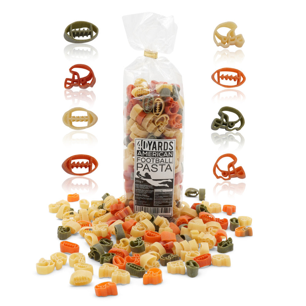 40YARDS American Football Nudeln – Pasta in Football & Helm Form