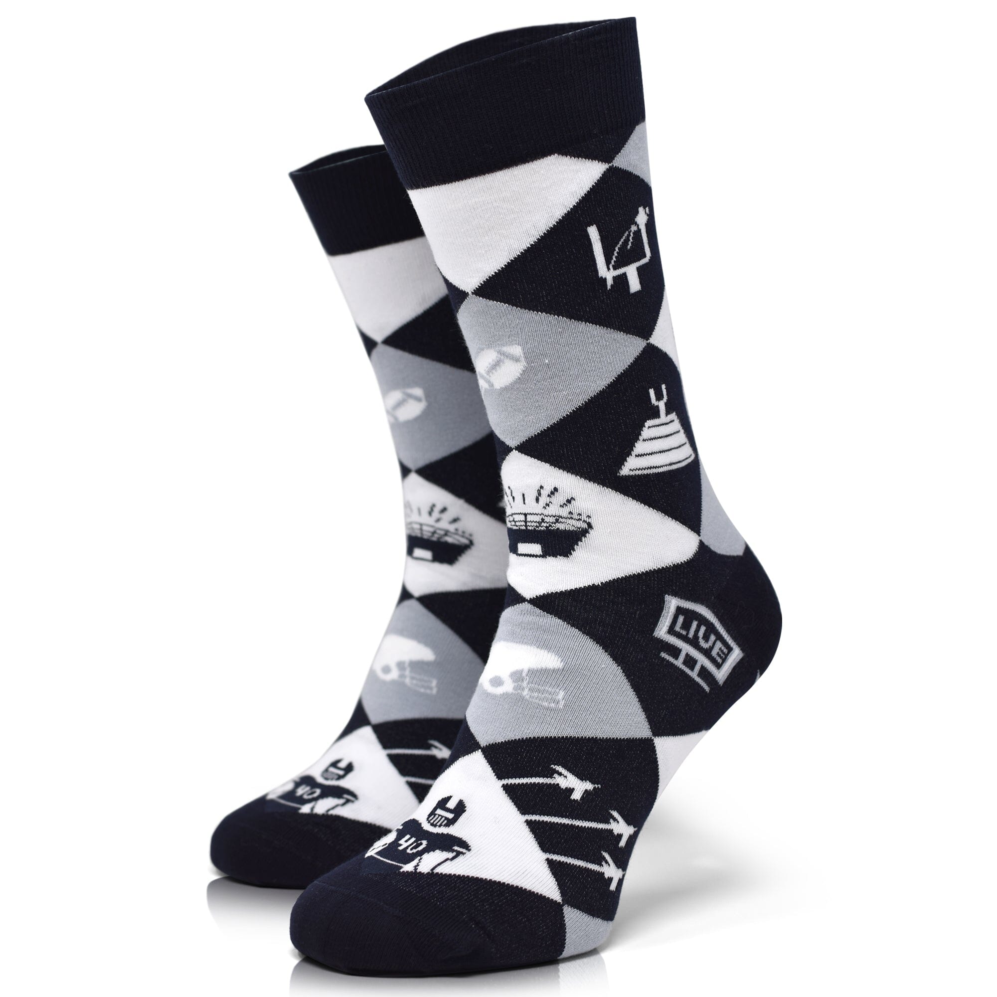 40YARDS American Football Icons socks with football motifs - unisex